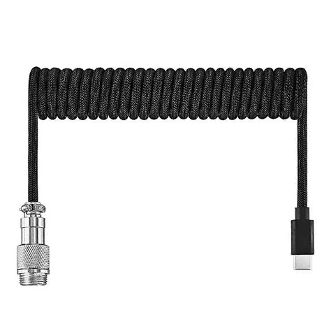 Usb Keyboard Cable Black Coiled Keyboard Usb Type C Cable Diy Aviation Plug Cable Connector