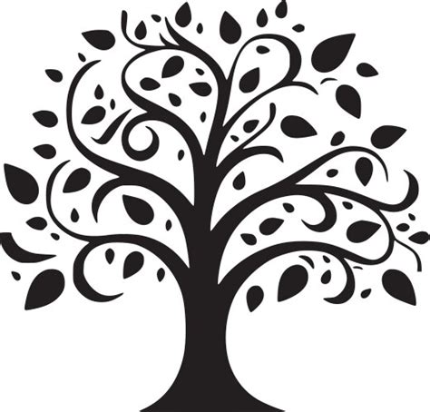 Tree Black And White Royalty Free Vector Image