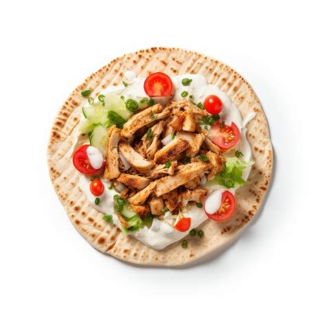 Premium Photo Top View Minimalistic Of An Isolated Chicken Shawarma