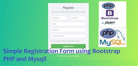 Simple Registration Form Using Bootstrap Php And Mysqli Tutorial101