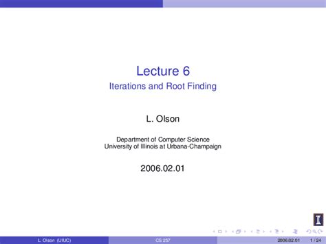 Iteration And Root Finding Numerical Methods Handout Cs 257 Docsity