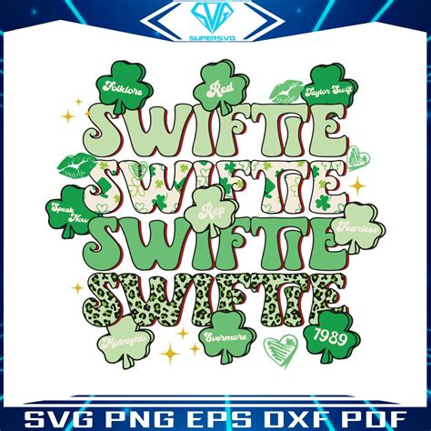 St Patricks Day Swiftie Albums Shamrock Svg