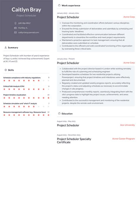 10 Project Scheduler Resume Examples That Land Jobs 10 Project Scheduler Resume Examples That Land Jobs