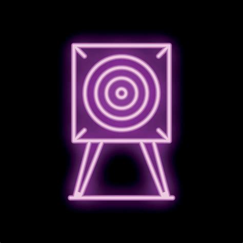 Neon Sign Representing Target With Three Arrows Sticking Out Of