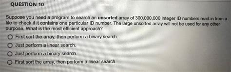 Solved Question 9 If The Array Size Doubles The Average