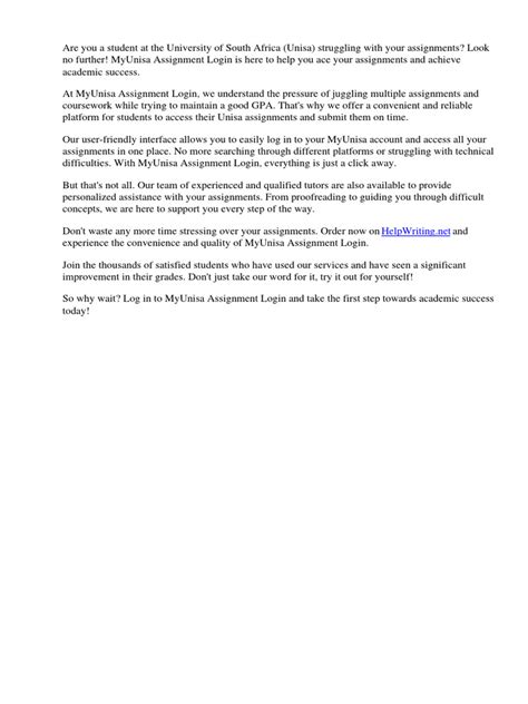 Myunisa Assignment Login Pdf Login Password
