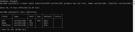 cara membuat database mysql dengan cmd belajarti