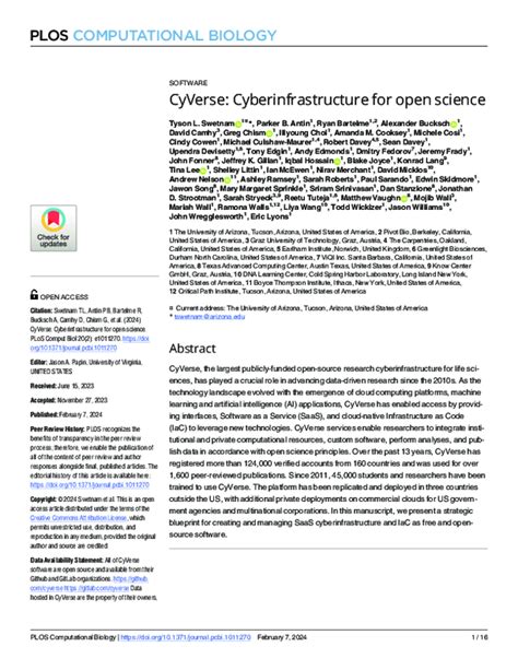 Cyverse Cyberinfrastructure For Open Science