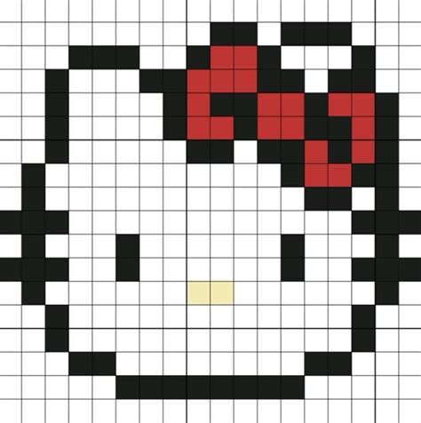🥹💋 Hello Kitty 🐱🎀 Easy Pixel Art Pixel Art Design Pixel Art Templates