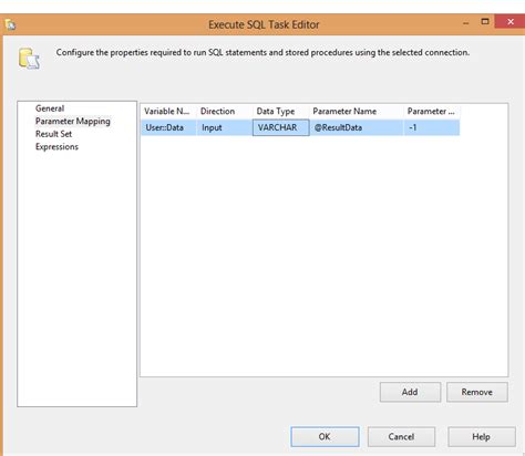 Sql Server Error On Executing Sql Task In Ssis Stack Overflow