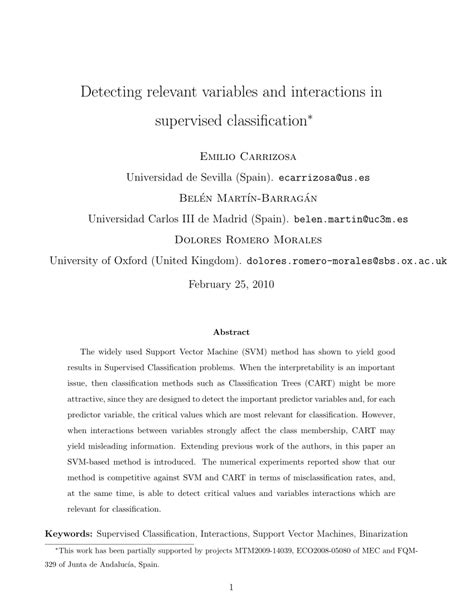 Pdf Detecting Relevant Variables And Interactions For Classification In Support Vector Machines