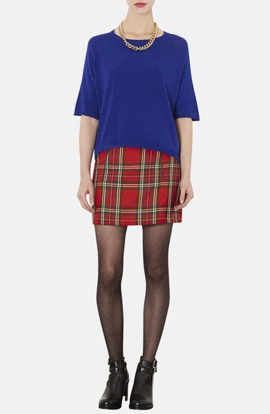 Topshop Tartan Plaid Skirt In Red Lyst
