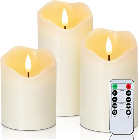 Homemory Flickering Flameless Candles Realistic Led Candles With Remote And Timer