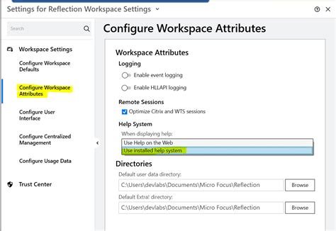 How To Configure Reflection Desktop To Use Locally Installed Help