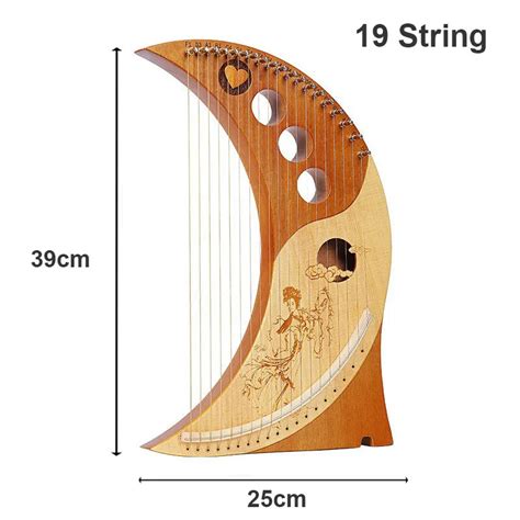 19 String Lyre Harp High Quality Solid Wood Portable Musical Instr Everythin345archies