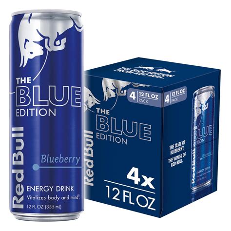 Red Bull Blue Edition Blueberry Energy Drink 12 Fl Oz Pack Of 4 Cans