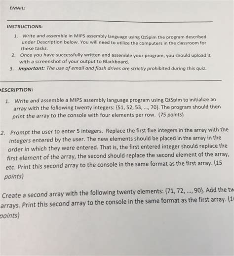 Solved Write And Assemble In Mips Assembly Language Using