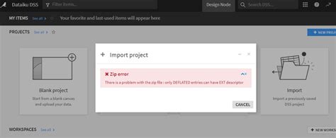 Error While Running Dss Project Import Project Error — Dataiku Community