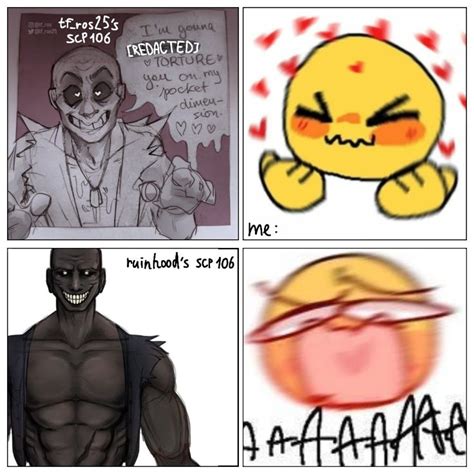 Four Different Pictures With Cartoon Characters In The Middle One Has An Angry Face And Two Are
