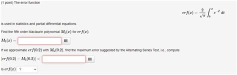 solved the error function erf x ﻿is defined by erf