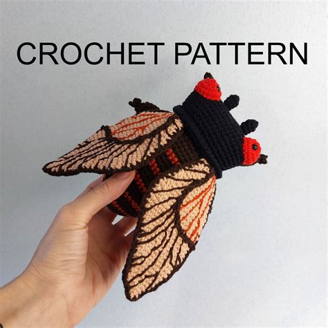 Cicada Crochet Pattern Cicada Amigurumi Tutorial Cicada Toy Etsy Uk