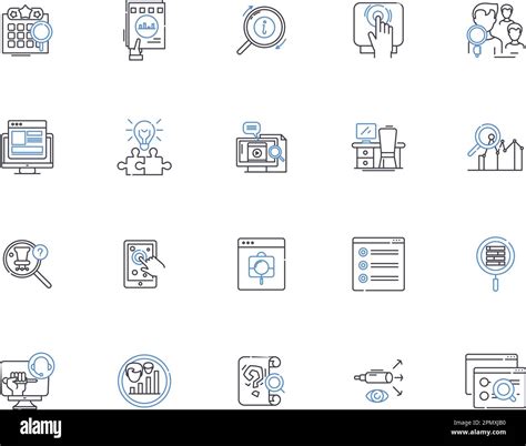 Research Outline Icons Collection Research Investigation Exploration