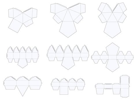 Editable Collection Foldable Box Die Cut Cube Template Blueprint Layout Editable Collection Foldable Box Die Cut Cube Template Blueprint Layout