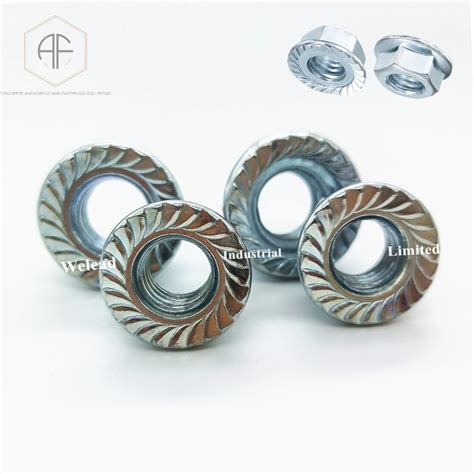 Zinc Plated Hex Flange Nut With Circular Base Lock Nuts For Anchor Bolt As Spare Parts For