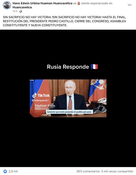 Es Falso El Video Con Supuestas Declaraciones De Vladímir Putin Sobre