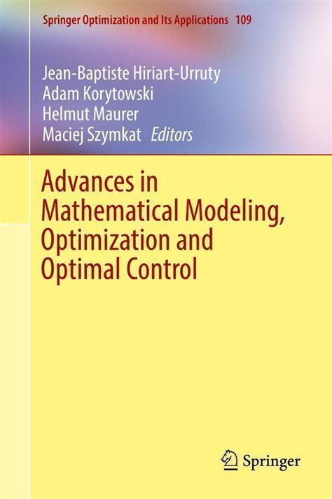 Cover Image For Advances In Mathematical Modeling Optimization And Optimal Control