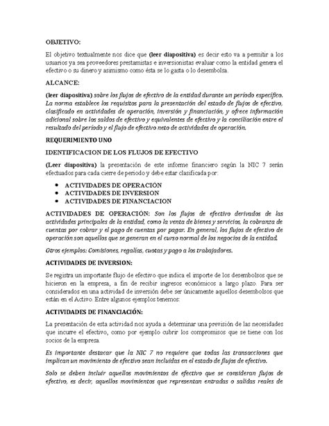 Objetivo Resumen De Exposición De Seminario De Contabilidd Objetivo