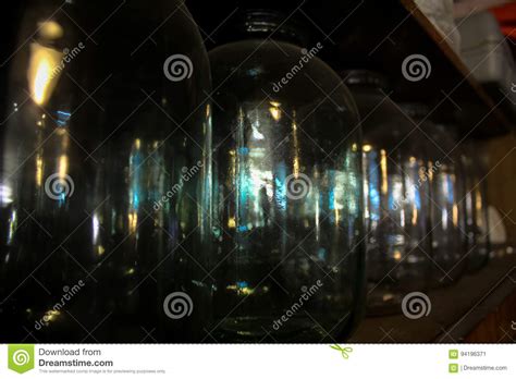 Three Liter Glass Bottles Stock Image Image Of Church 94196371