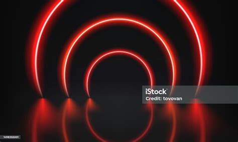 빛나는 생생한 네온 불빛이 있는 추상 스튜디오 3d 벡터 그림 0명에 대한 스톡 벡터 아트 및 기타 이미지 0명 3차원 형태 기하 도형 Istock