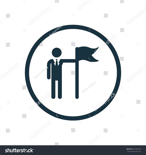 Vector Man Holding Flag Icon Stock Vector Royalty Free 377061580 Shutterstock