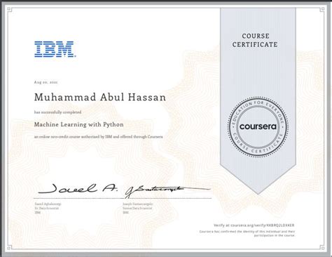 Muhammad Abul Hassan On Linkedin Alhamdulillah Completed Machine Learning With Python Online
