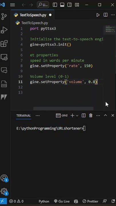 Python Text To Speech Tutorial Shorts Python Programming Texttospeech Youtube