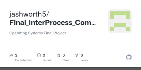 Github Jashworth5 Final Interprocess Communication Operating Systems Final Project