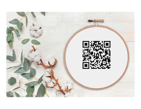 Qr Code Cross Stitch Pattern Customized Text Or Customized Etsy