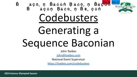 Codebusters Generating A Sequence Baconian Cipher YouTube
