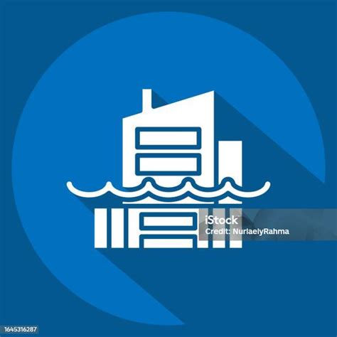 아이콘 해수면 상승 기후 변화 기호와 관련이 있습니다 긴 그림자 스타일 심플한 디자인 편집 가능 간단한 그림 구조에 대한 스톡 벡터 아트 및 기타 이미지 Istock