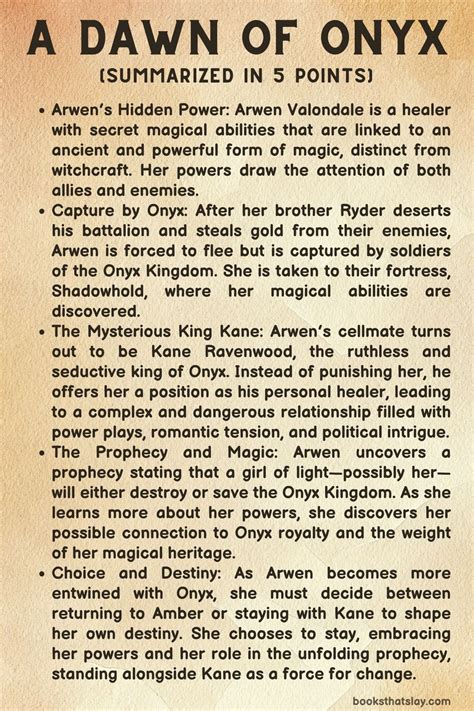 A Dawn Of Onyx Summary Characters And Themes