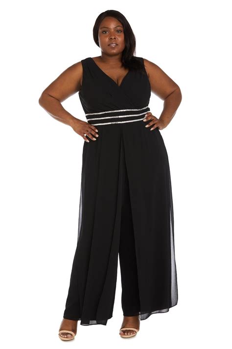 Black Randm Richards 9365w Long Formal Plus Size Jumpsuit For 7499 The Dress Outlet