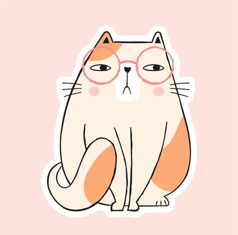 귀여운 고양이 아이콘 프리미엄 벡터