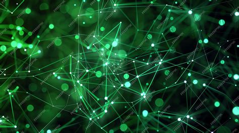 Glowing Green Neural Network Artificial Intelligence Plexus 3d