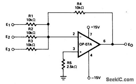 summing amplifier circuit diagram