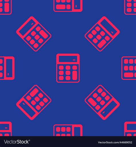 Red Calculator Icon Isolated Seamless Pattern Vector Image