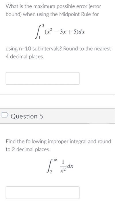 Solved What Is The Maximum Possible Error Error Bound When