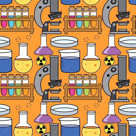 Free Vector Science Objects And Icons Seamless Pattern