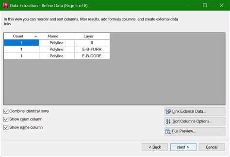 Solved Table From Layer Information Of Selected Polylines Autodesk