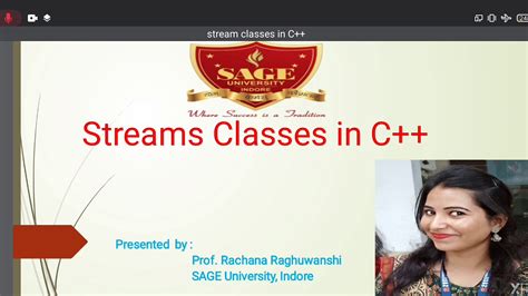 Streams Classes In C With Example Youtube